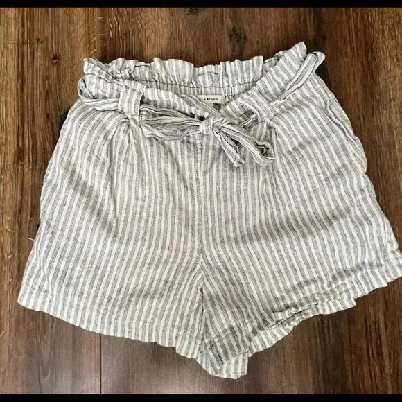 Max Studio | Shorts | Max Studio Womens Shorts Linen Blend Black White ...